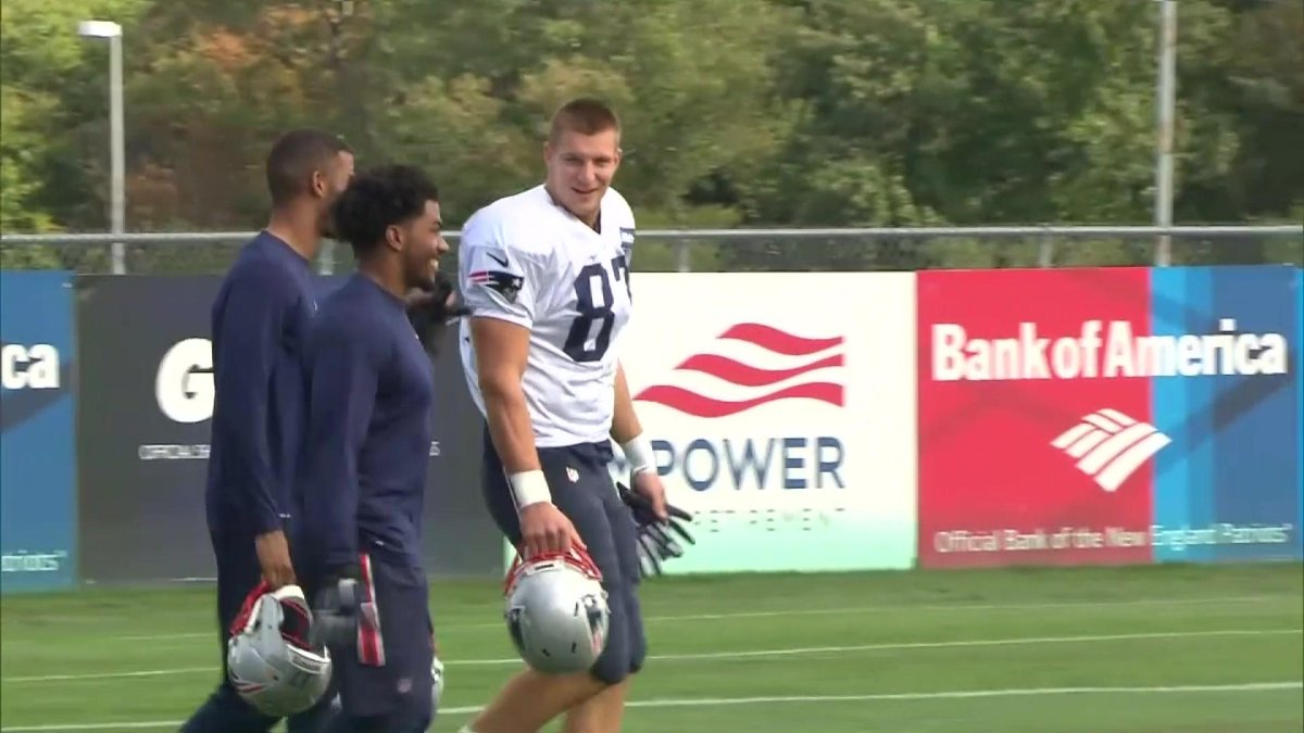 Gronkowski explains why he wore full pads to practice – NBC Sports Boston