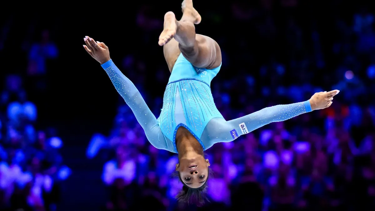 Simone Biles is first woman to land Yurchenko double pike vault – NBC ...