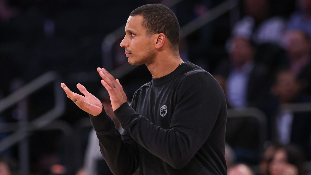 Joe Mazzulla’s explanation for coaches blocking shots makes perfect ...