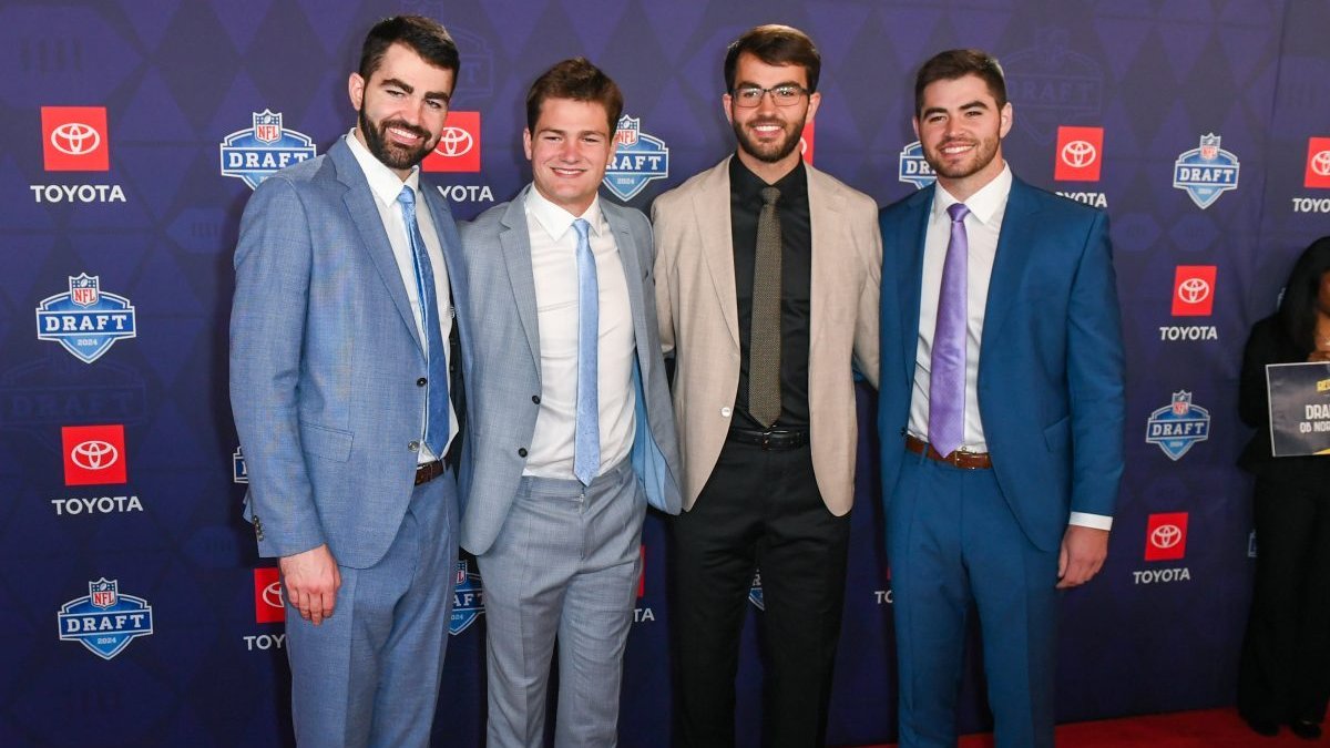 Patriots QB Drake Maye’s brothers roast him in hilarious draft day ...