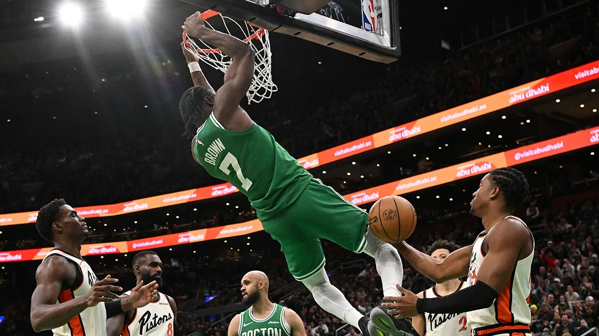 Could Jaylen Brown face discipline after throat-slash dunk celebration ...