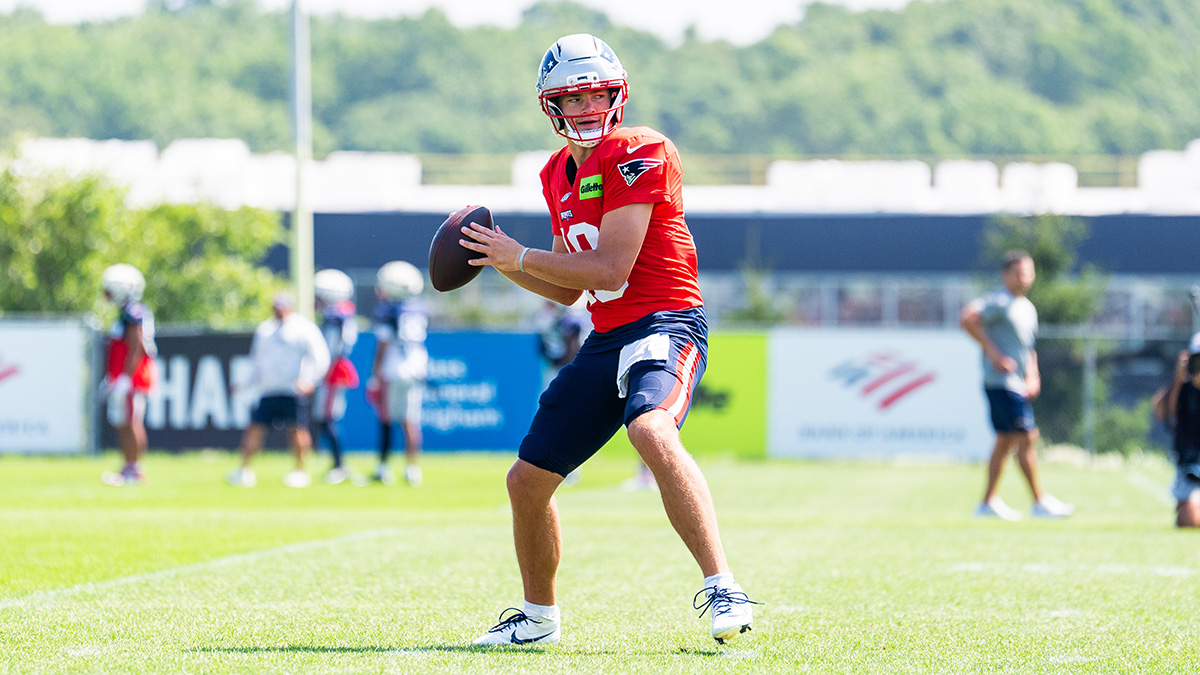 Drake Maye Watch: Riding the red-zone roller coaster on Day 6 of camp ...
