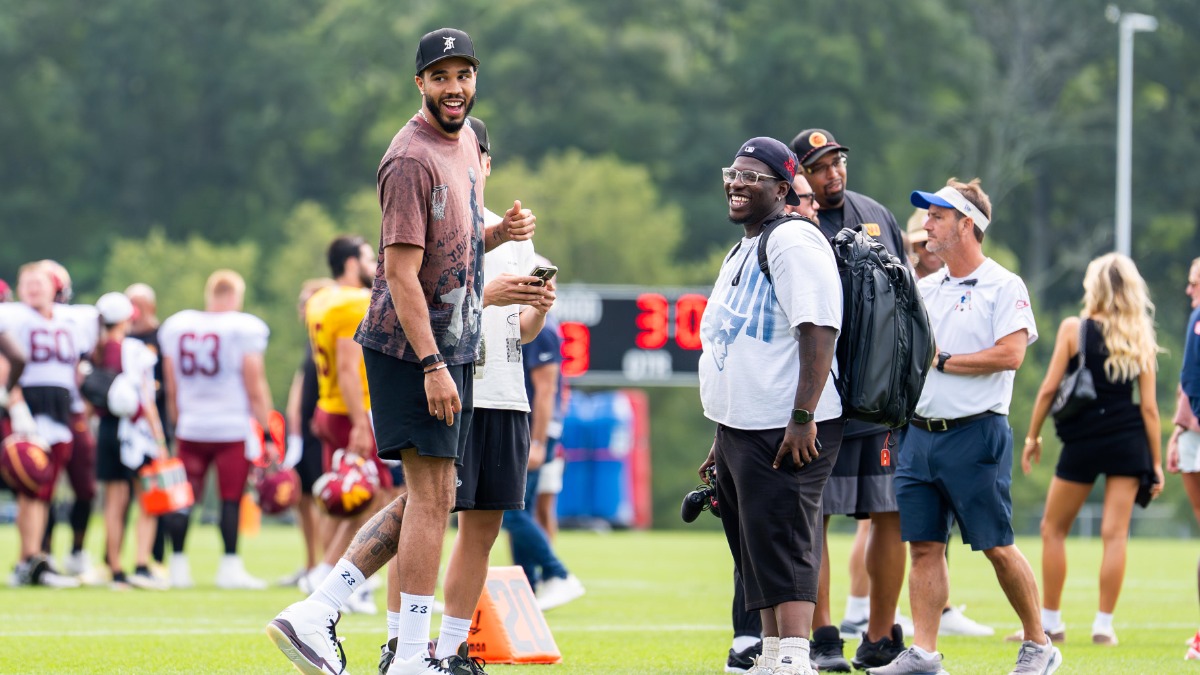 What Drake Maye told Jayson Tatum after Patriots joint practice – NBC ...