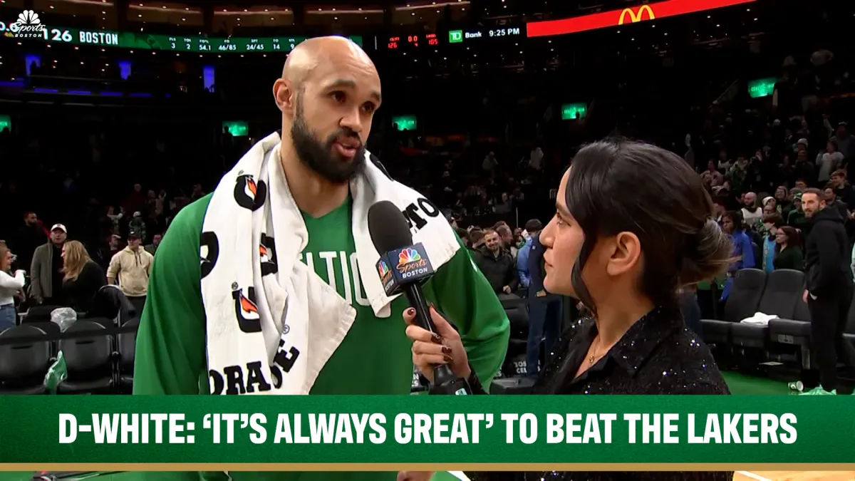 EXCLUSIVE: D-White on win vs. Lakers: ‘It’s always great to beat them ...