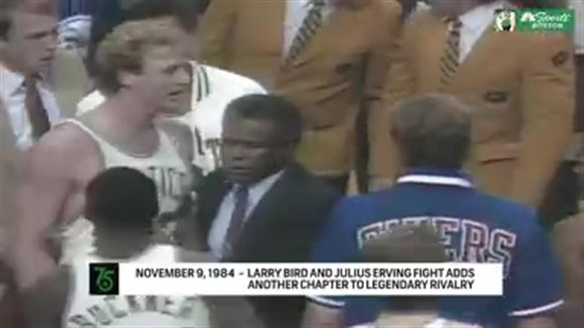 Celtics 75th Season: Bird-Dr. J fight adds to rivalry with the Sixers ...