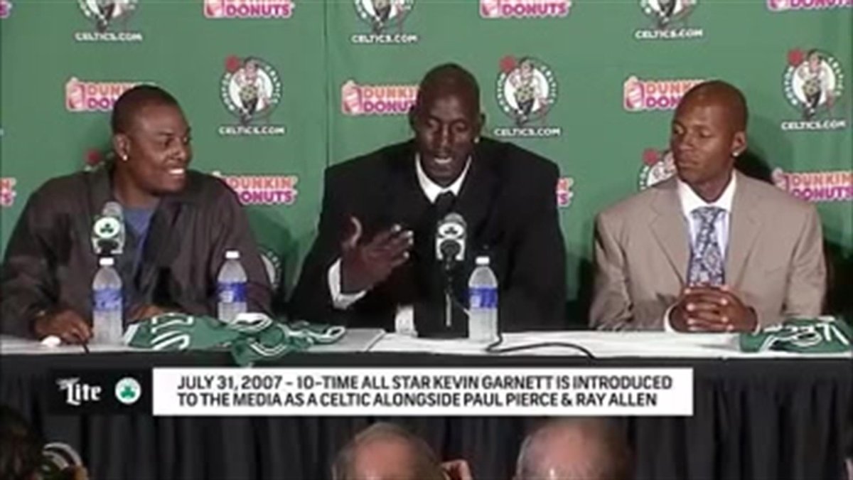 Celtics 75th Season: Celtics introduce Pierce, Garnett and Allen as ...